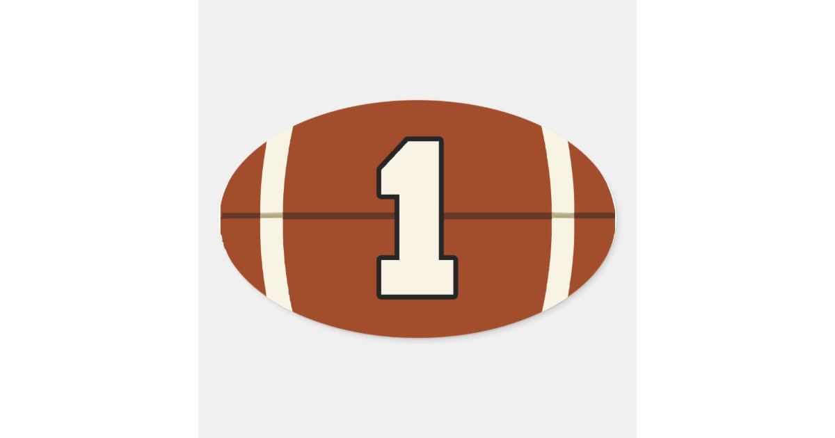 Number 1 Football Sticker | Zazzle