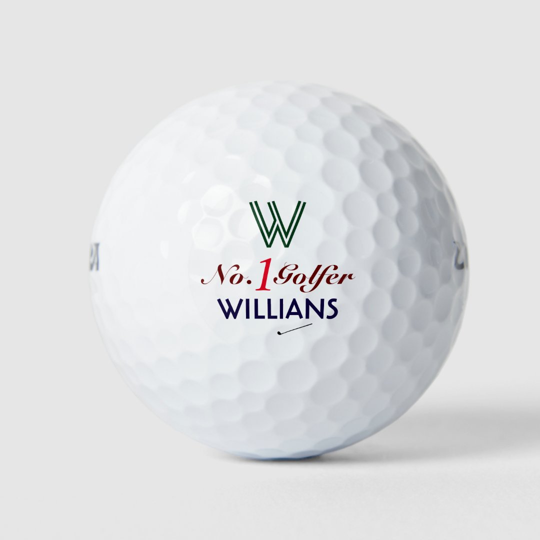 number 1 golfer custom monogram golf balls | Zazzle