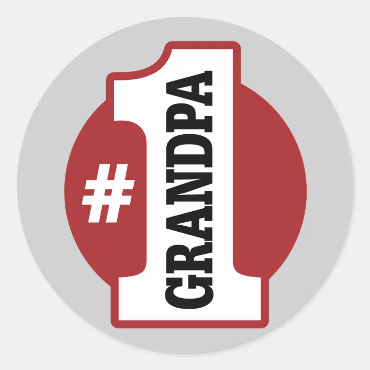Number 1 Grandpa Classic Round Sticker | Zazzle