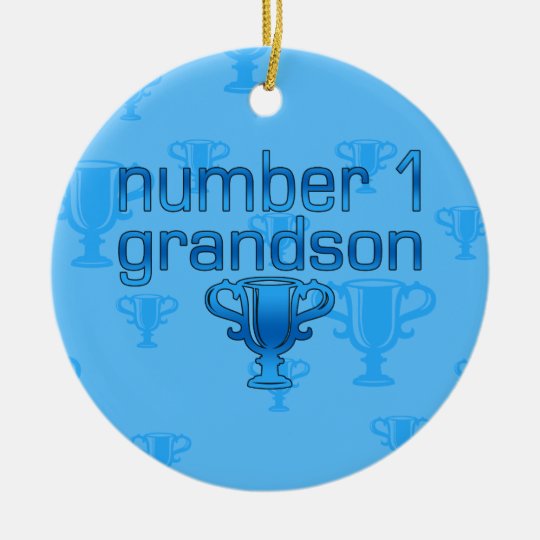 Number 1 Grandson Ceramic Ornament | Zazzle.com