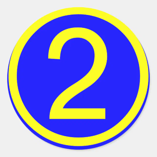 number 1 in a circle, blue background classic round sticker | Zazzle
