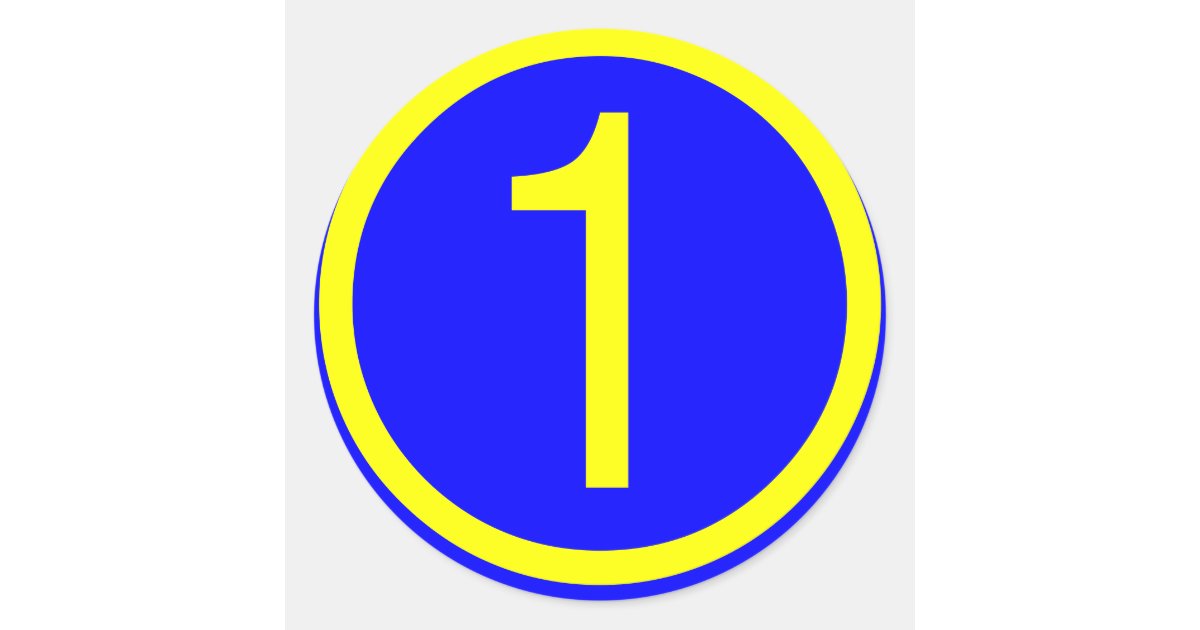 number 1 in a circle classic round sticker | Zazzle
