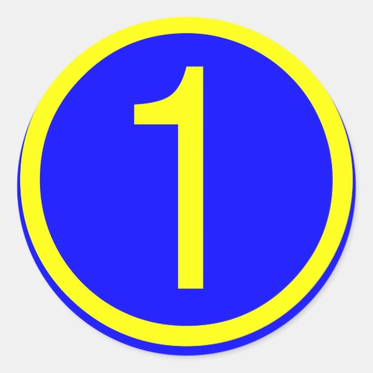 number 1 in a circle classic round sticker | Zazzle.com