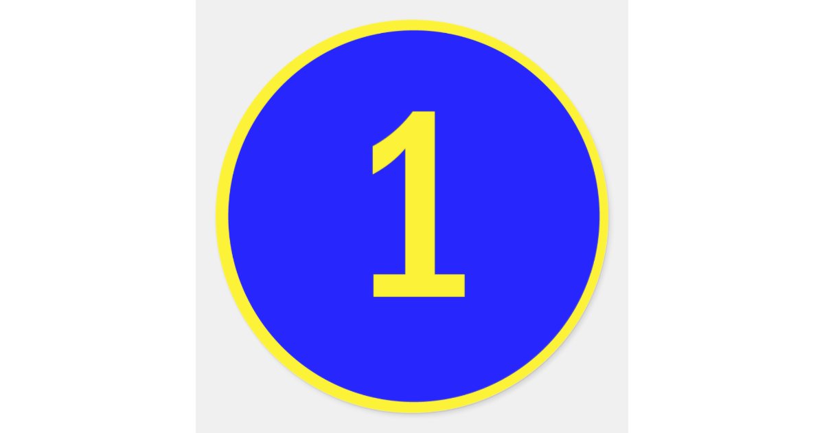 number 1 in a circle classic round sticker | Zazzle
