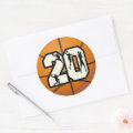 Number 20 Basketball Classic Round Sticker | Zazzle