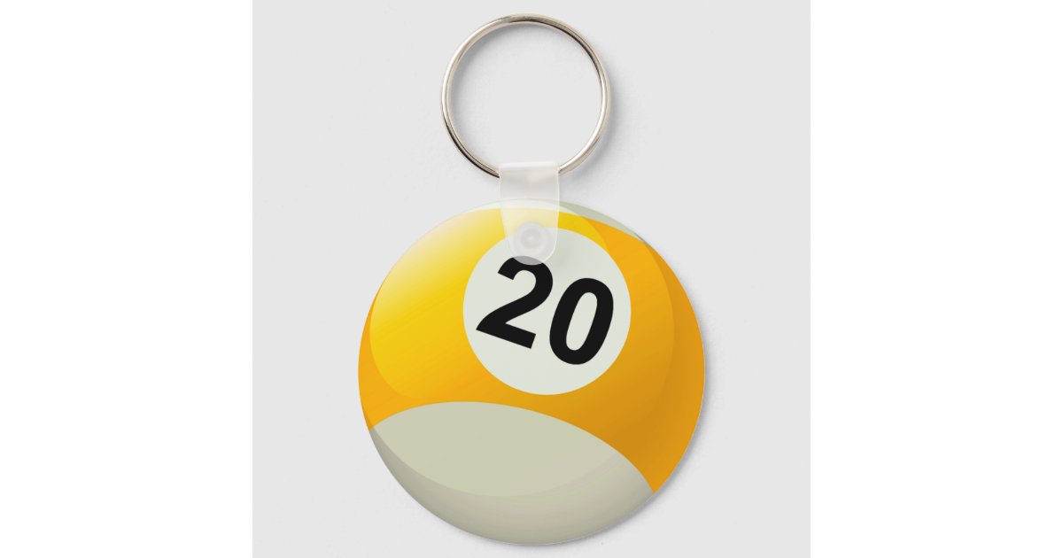 Number 20 Billiards Ball Keychain | Zazzle