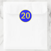 number 20 in a circle classic round sticker | Zazzle
