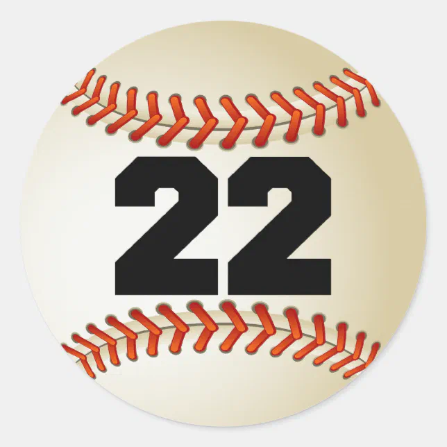 Number 22 Baseball Classic Round Sticker | Zazzle