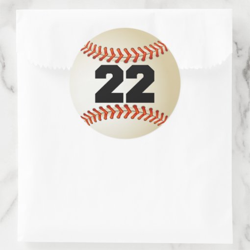 Number 22 Baseball Classic Round Sticker | Zazzle