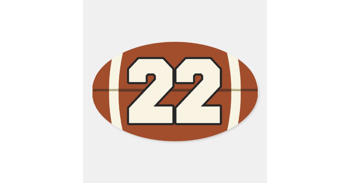 Number 22 Football Sticker | Zazzle