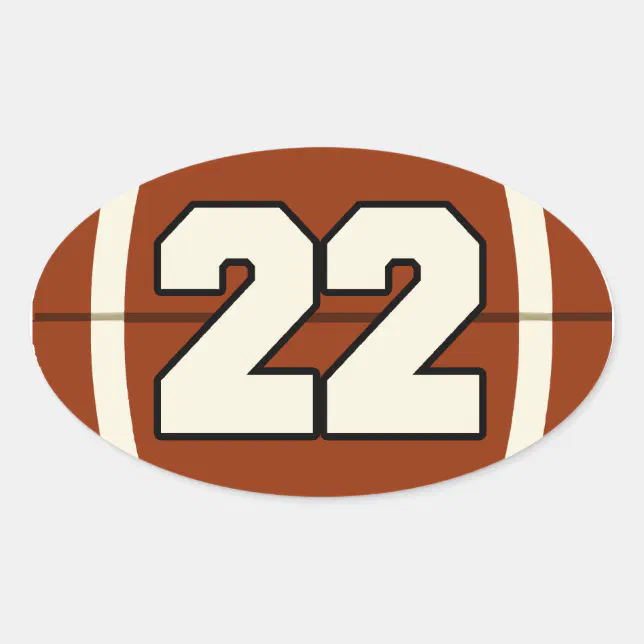 Number 22 Football Sticker | Zazzle
