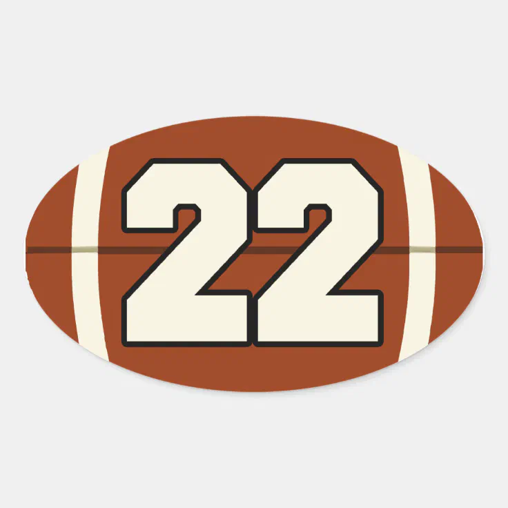 Number 22 Football Sticker | Zazzle