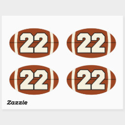 Number 22 Football Sticker | Zazzle