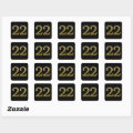Number 22 Gold Square Sticker | Zazzle