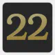 Number 22 Gold Square Sticker | Zazzle