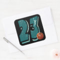 Number 23 Basketball and Player Square Sticker | Zazzle
