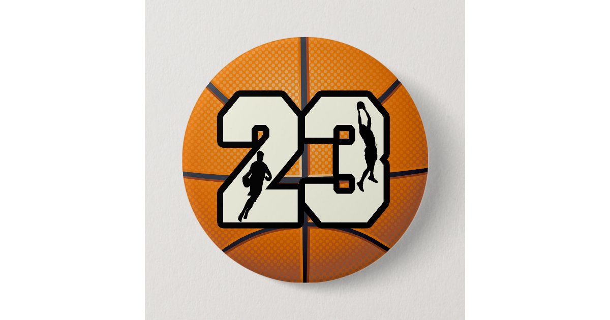 Number 23 Basketball Button | Zazzle