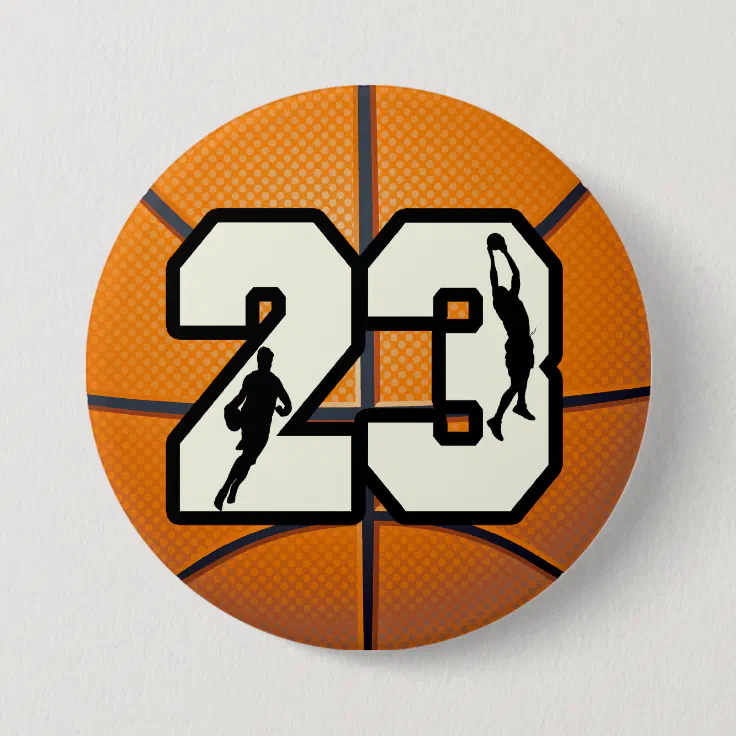 Number 23 Basketball Button | Zazzle