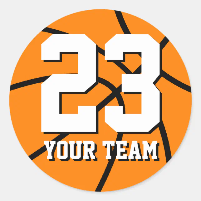 Number 23 basketball sticker | Personalizable name | Zazzle