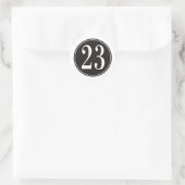 Number 23 - Black Circle (front) Classic Round Sticker | Zazzle
