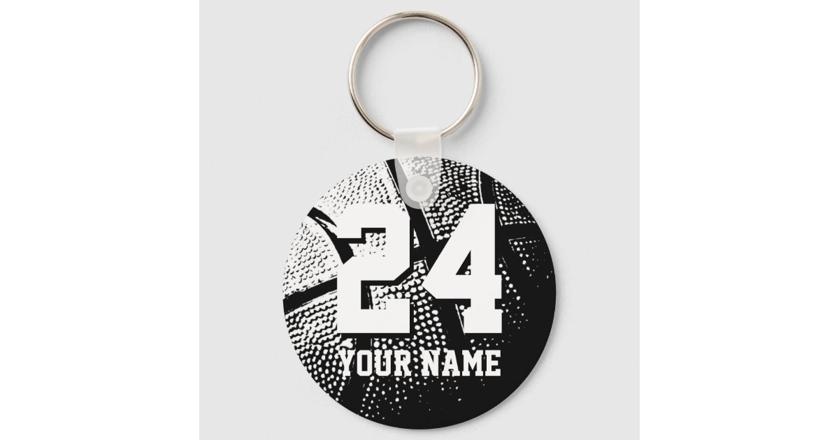 Number 24 basketball keychains | Personalizable | Zazzle