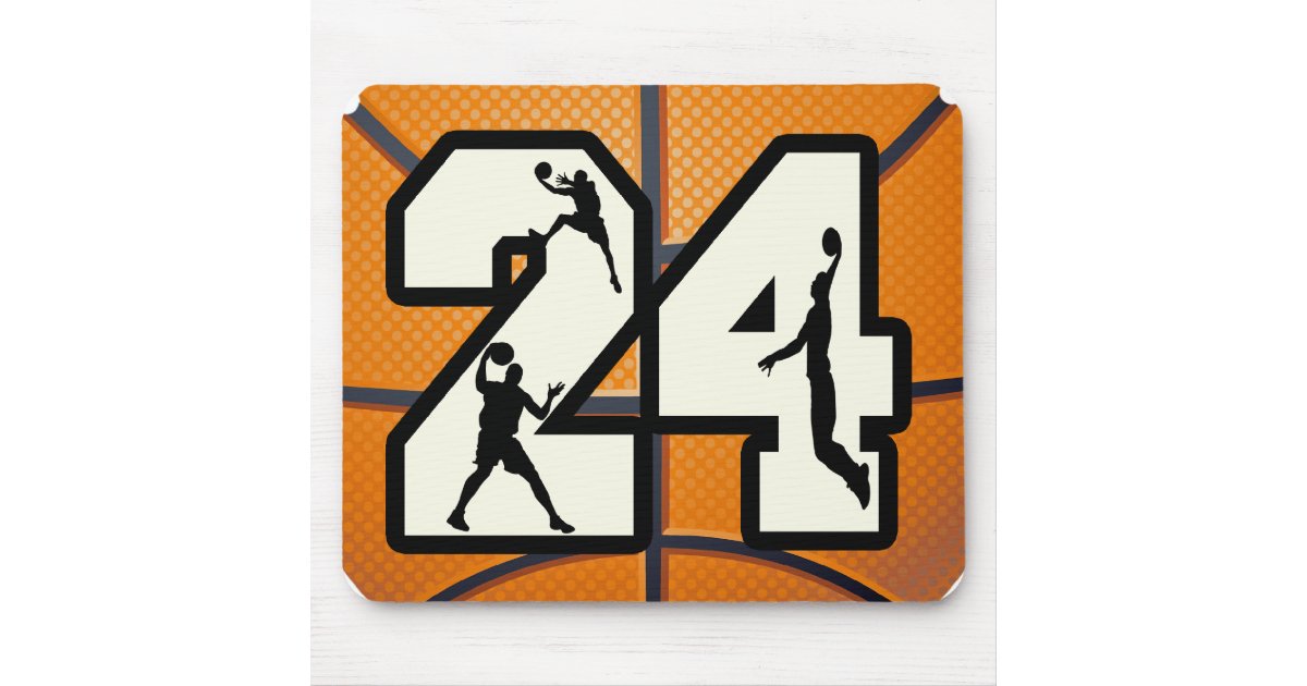 Number 24 Basketball Mouse Pad | Zazzle