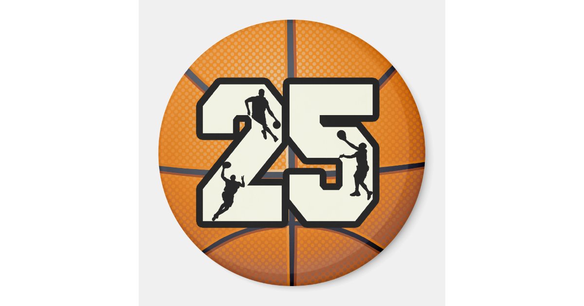 Number 25 Basketball Magnet | Zazzle