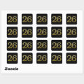 Number 26 Gold Square Sticker | Zazzle