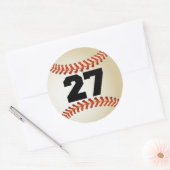 Number 27 Baseball Classic Round Sticker | Zazzle