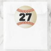 Number 27 Baseball Classic Round Sticker | Zazzle
