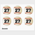 Number 27 Baseball Classic Round Sticker | Zazzle