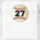 Number 27 Baseball Classic Round Sticker | Zazzle
