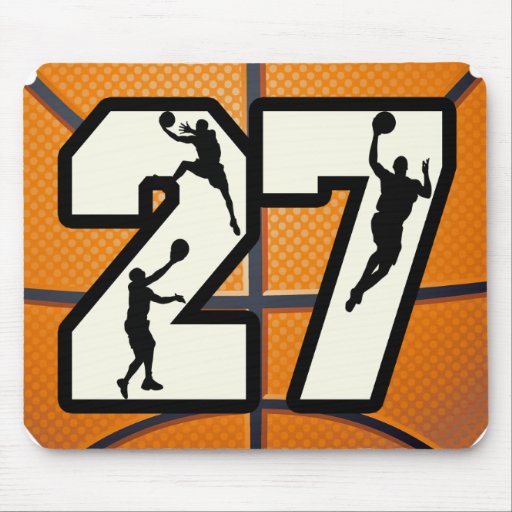 Number 27 Basketball Mouse Pads | Zazzle