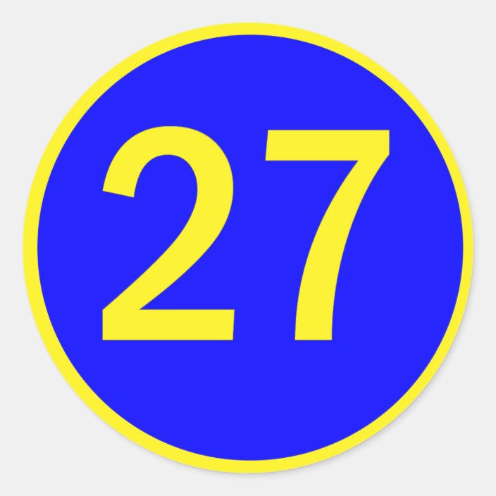 number 27 in a circle classic round sticker | Zazzle.com
