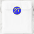 number 27 in a circle classic round sticker | Zazzle