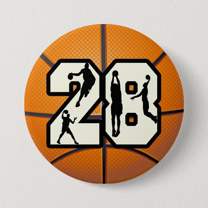 Number 28 Basketball Pinback Button | Zazzle.com