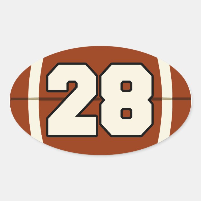 Number 28 Football Sticker | Zazzle