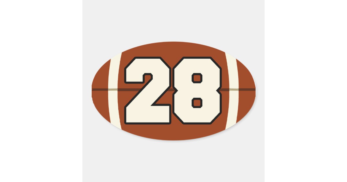 Number 28 Football Sticker | Zazzle.com