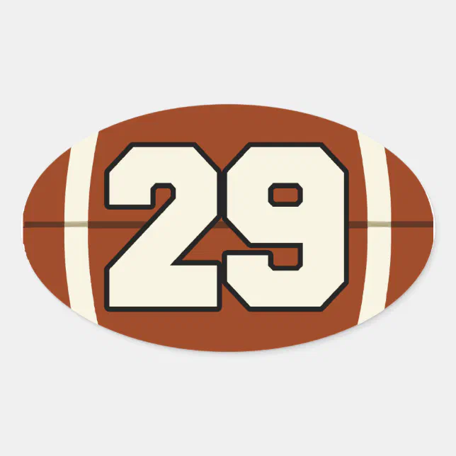 Number 29 Football Sticker | Zazzle