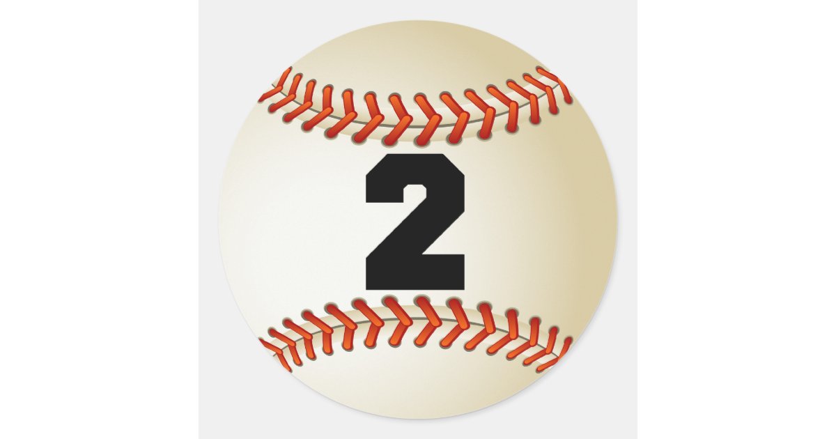 Number 2 Baseball Classic Round Sticker | Zazzle