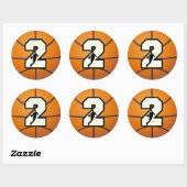 Number 2 Basketball and Player Classic Round Sticker | Zazzle