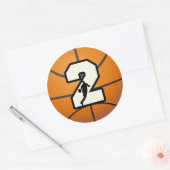 Number 2 Basketball and Player Classic Round Sticker | Zazzle