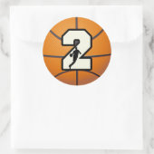 Number 2 Basketball and Player Classic Round Sticker | Zazzle