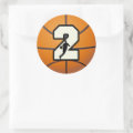 Number 2 Basketball and Player Classic Round Sticker | Zazzle