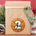 Number 2 Basketball and Player Classic Round Sticker | Zazzle