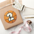 Number 2 Basketball and Player Classic Round Sticker | Zazzle
