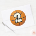 Number 2 Basketball and Player Classic Round Sticker | Zazzle