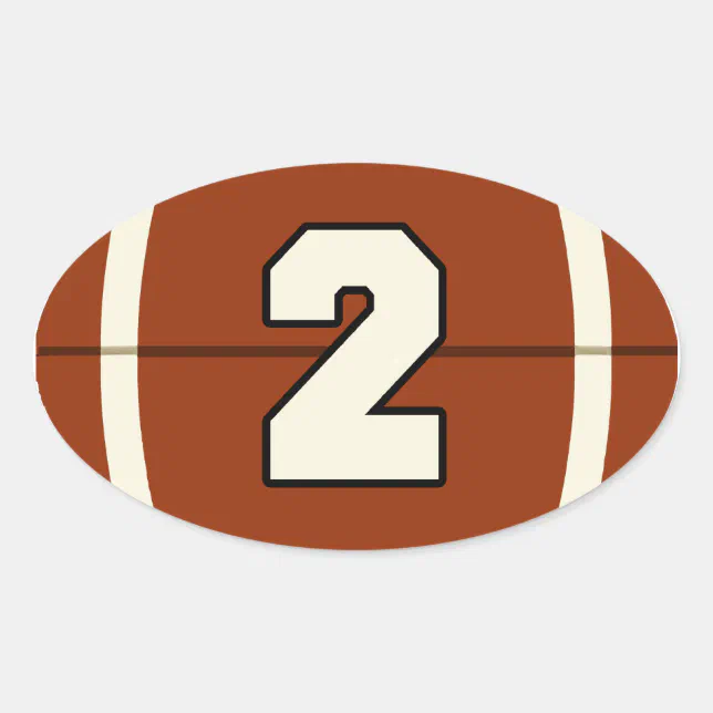 Number 2 Football Sticker | Zazzle