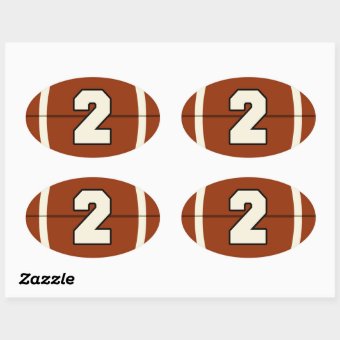 Number 2 Football Sticker | Zazzle