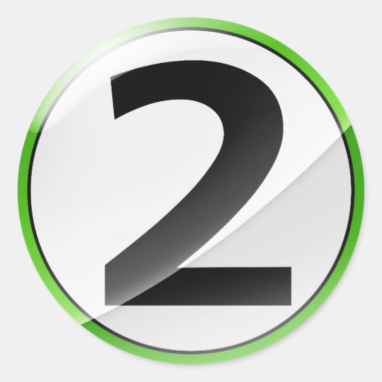 Number 2 green sticker | Zazzle.com